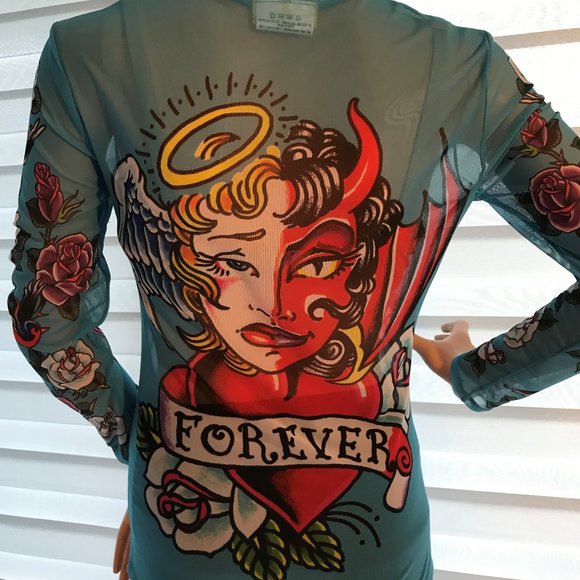 Yellowman | Tops | Tatoo Top | Poshmark